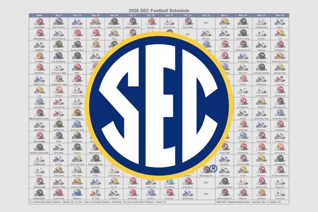 2026 SEC Football Helmet Schedule