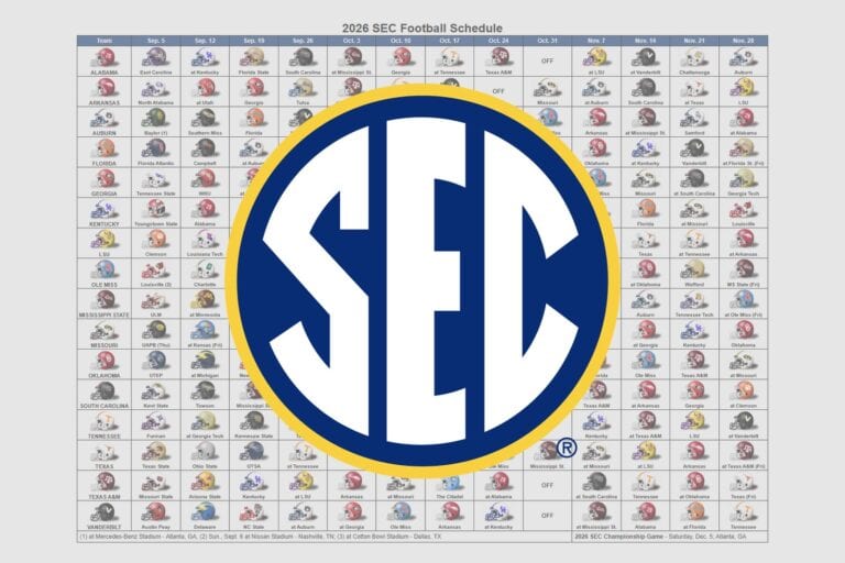 2026 SEC Football Helmet Schedule